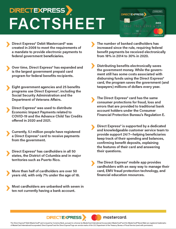 Direct Express® Fact Sheet (NEW) – Direct Express